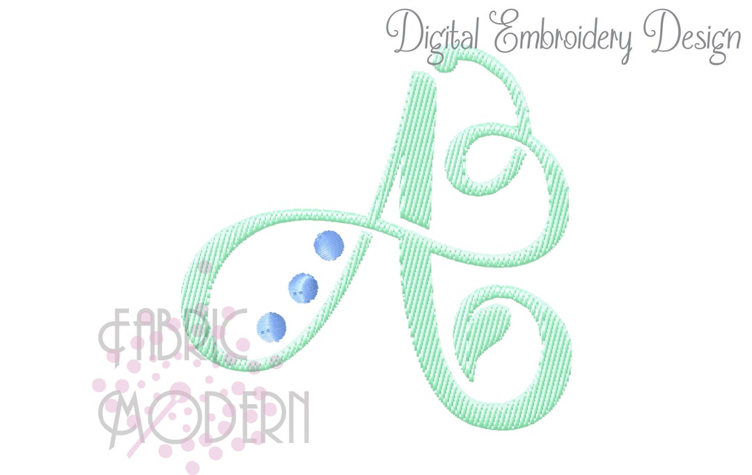 Embroidery 2 Color MONOGRAM Font Design #933-3 - Etsy