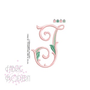 Letter J MONOGRAM Embroidery Design Large Vintage Single #1128-J - Etsy