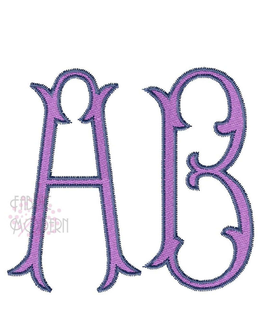 5 Inch FISHTAIL FONT Embroidery Font Design Zigzag Outline Tuscan Font ...