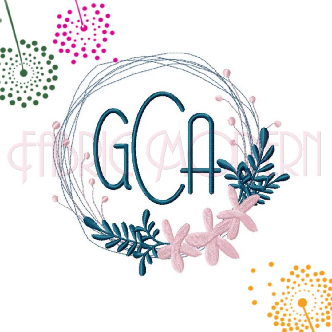 3 Inch MODERN MONOGRAM Embroidery Font Design Three Letter Monogram ...