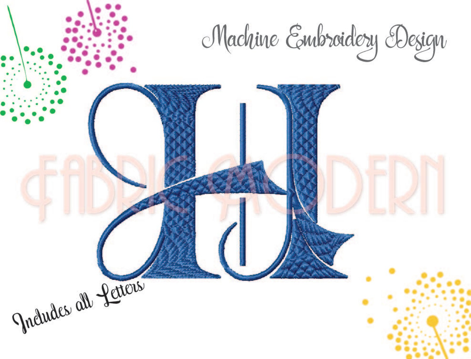 HERALDRY MONOGRAM Font Embroidery Font 4 Inch Bx Included - Etsy