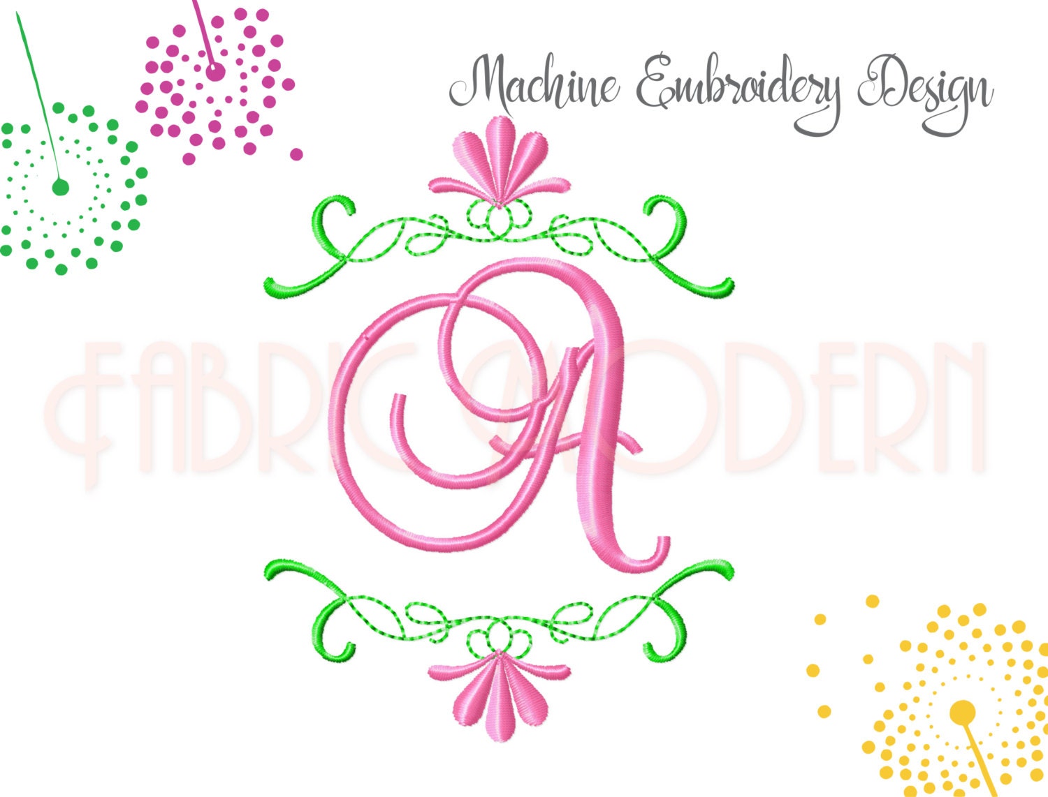 DELICATE MONOGRAM FRAME Machine Embroidery Design monogram | Etsy