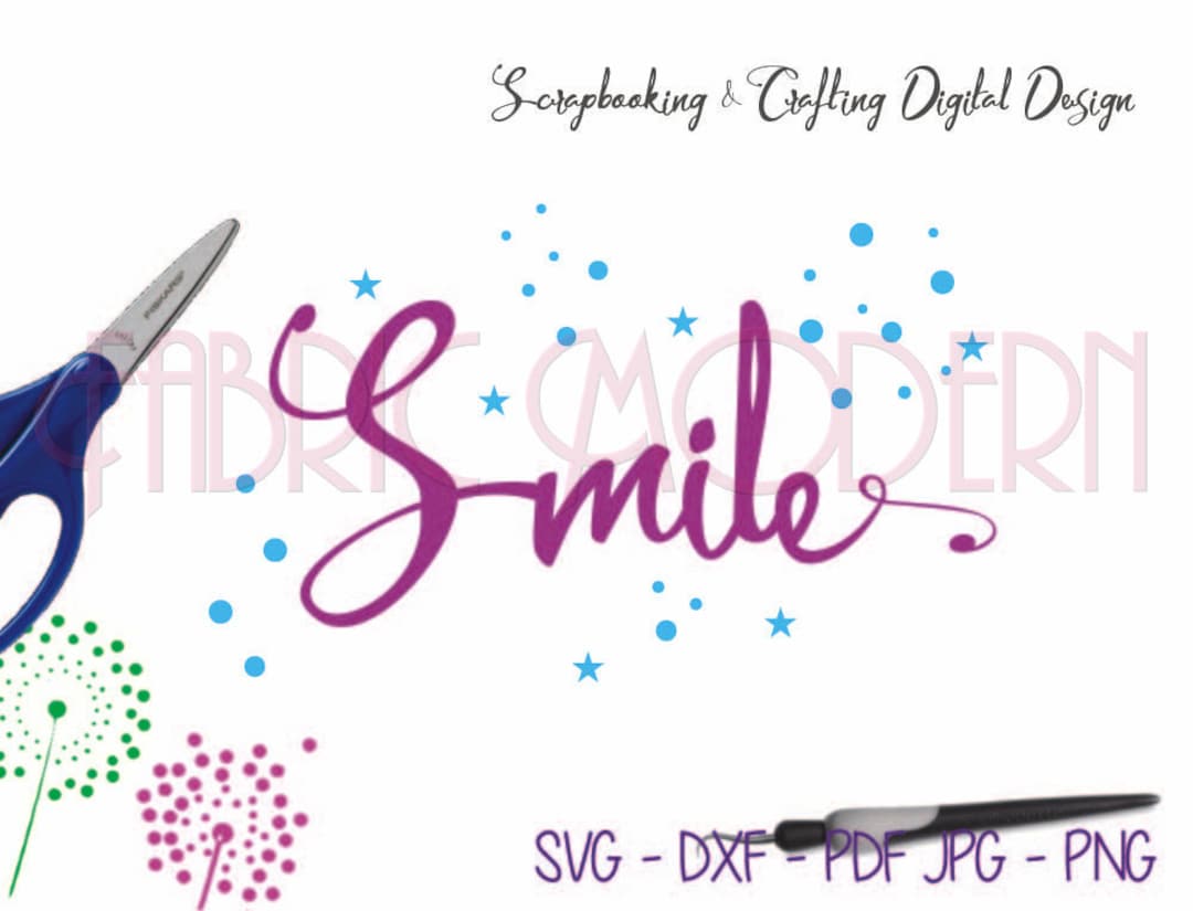SMILE Digital Craft File for Silhouette Cricut SVG Cutting File Vinyl ...