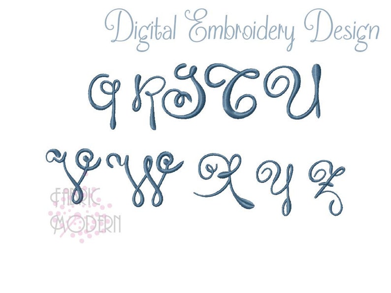 Flair Monogram Embroidery Font Alphabet Whimsical Single | Etsy