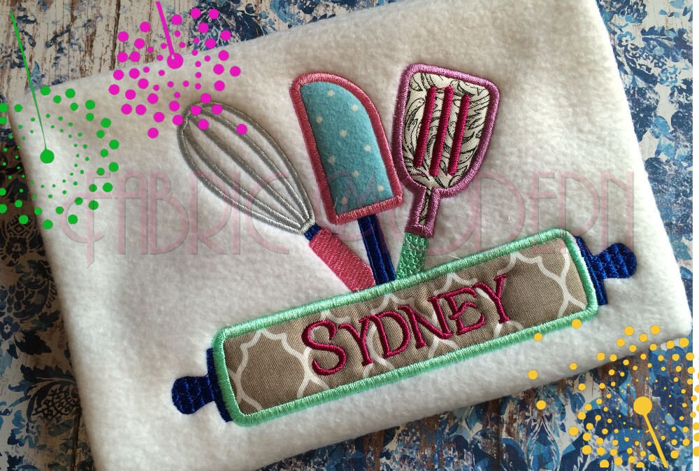 Little Baker Name Frame Machine Embroidery Pattern - Etsy