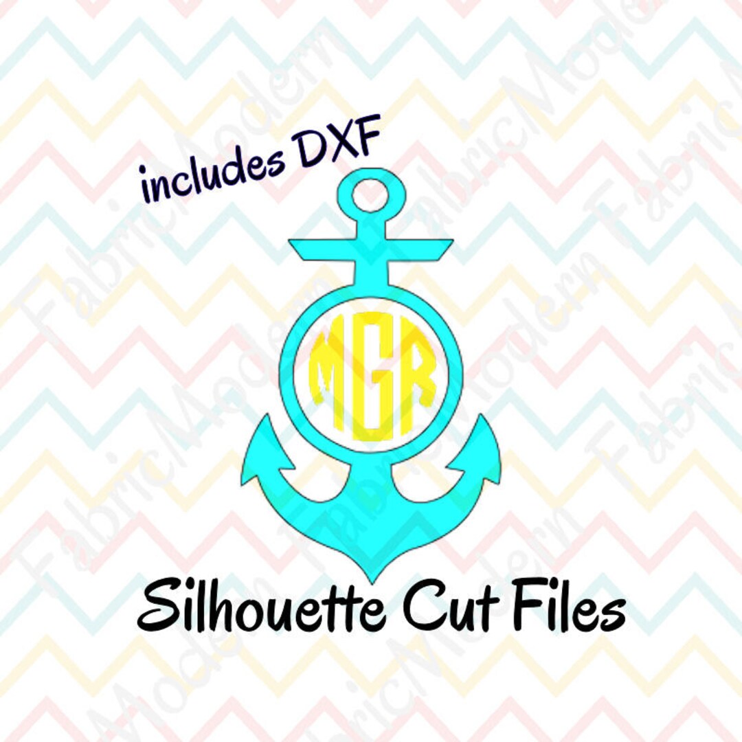 ANCHOR MONOGRAM FRAME Silhouette Svg Cutting File Svg Dxf and Pdf #C474 ...