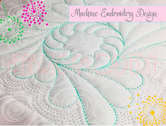 Quilt Block Square Embroidery Design Quilting Swirls Quilt - Etsy