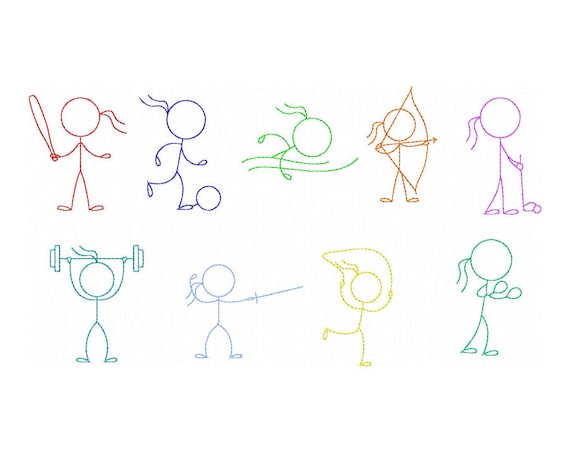 Stick Figure Boy Baseball