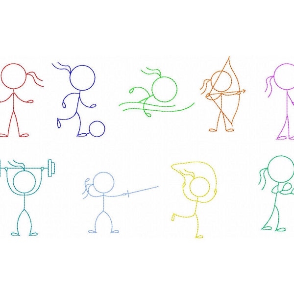 Stick Figure Embroidery Design - Etsy
