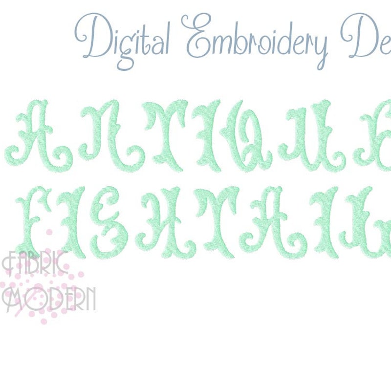 Fishtail Embroidery Font - Etsy