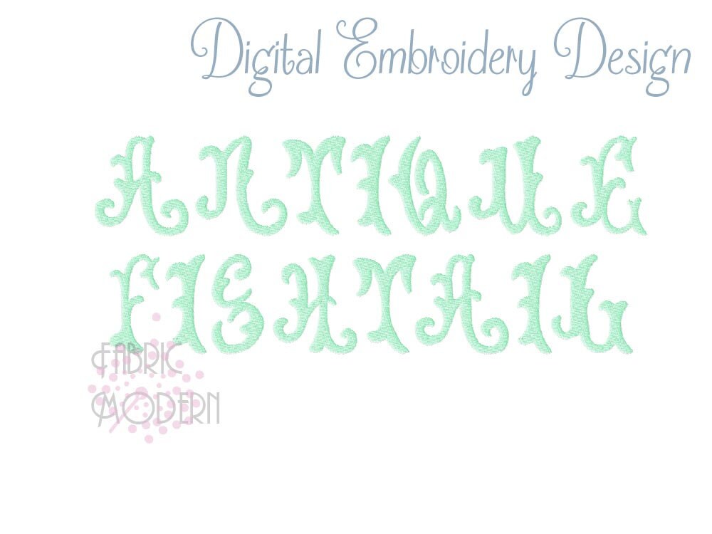 Antique Fishtail Monogram Embroidery Font Alphabet Single Letter ...