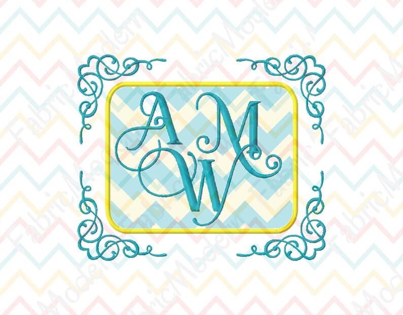MONOGRAM FRAME APPLIQUE Monogram Border Rectangle Vintage - Etsy