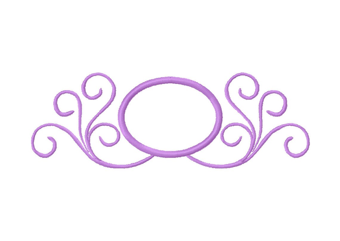 Embroidery Design Monogram Border With Fancy Flourish | Etsy