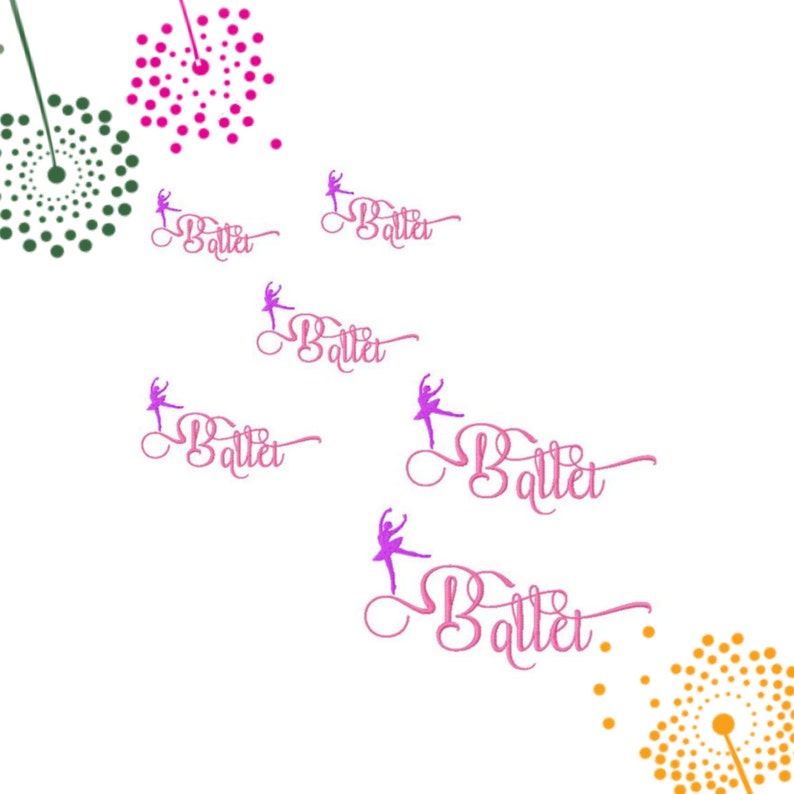 BALLET Machine Embroidery Design Script Dance Design Ballerina | Etsy
