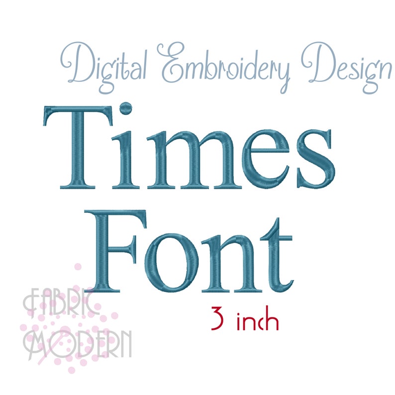 TIMES Embroidery FONT Design 3 Inch #1138 - Etsy