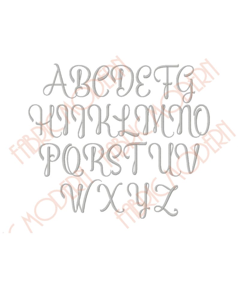 Amelia Monogram Calligraphy Font Embroidery Font Design 2 Inch Etsy