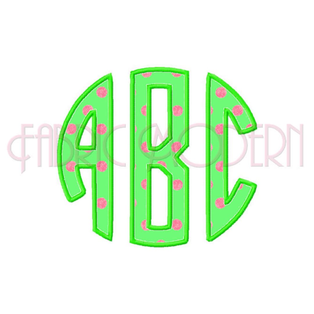 Round Applique CIRCLE MONOGRAM Embroidery Font Design Embroidery Fonts ...