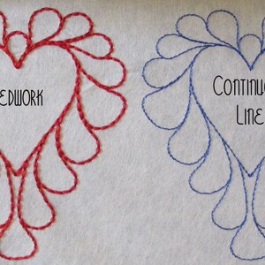 Heart Embroidery Design Valentines Redwork Heart Ornament Heart ...