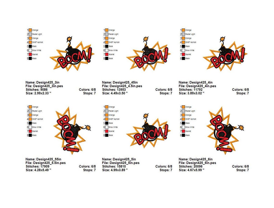 BOOM Embroidery Design Super Hero Boom and Dynamite Bomb Word - Etsy