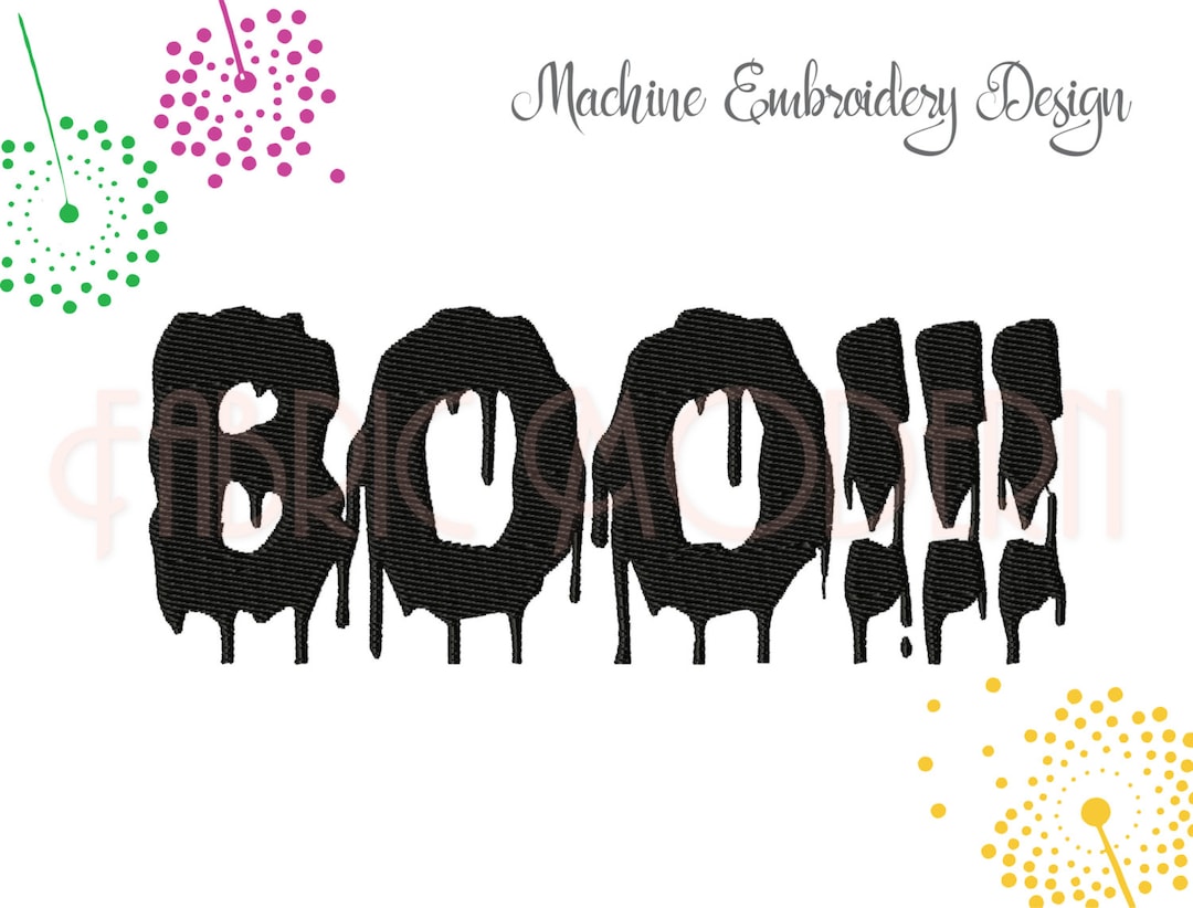 BOO!!! Embroidery Design, Halloween Machine Embroidery Design, Ghostly ...