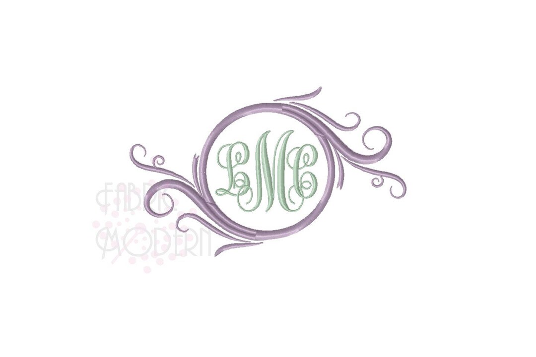 APPLIQUE' MONOGRAM FRAME Embroidery Design Vintage Embroidery Wreath ...