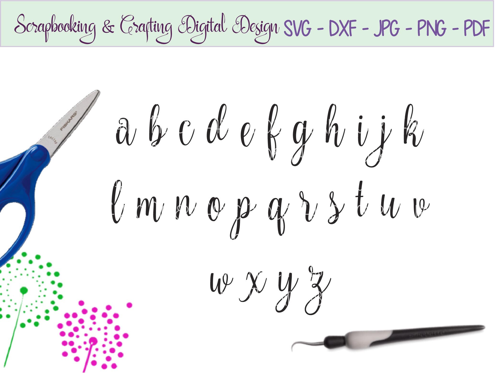 SVG Font Cricut Silhouette Digital Full Alphabet SVG DXF Png | Etsy
