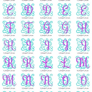 MONOGRAM FONT Embroidery Font Design,two Color Design, Two Sizes, #471 ...