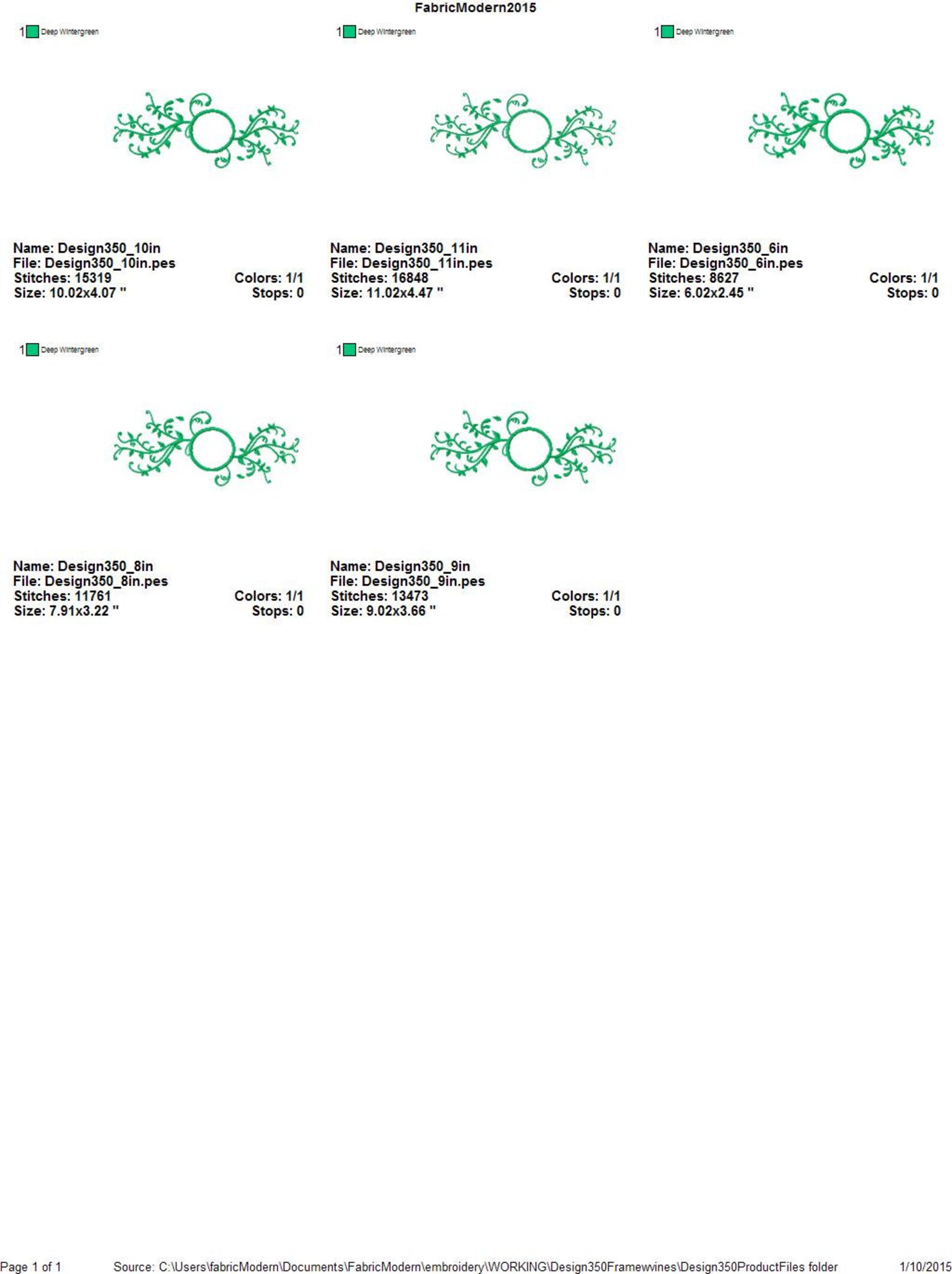 Vine Monogram Frame Round Machine Embroidery Design Foliage Leaves ...