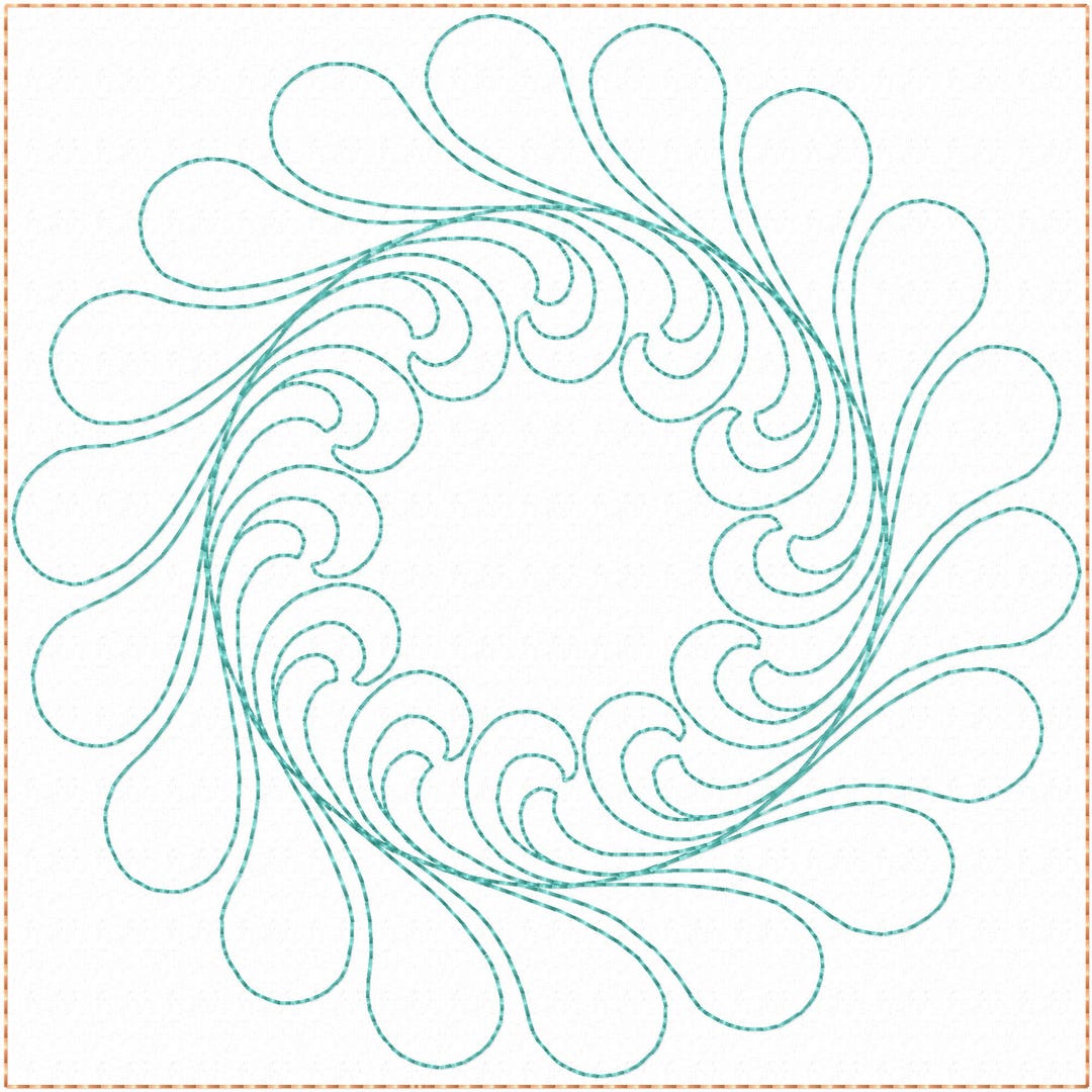 Continuous Line Quilt Block Embroidery Design 5 Sizes (5, 6, 7, 8, 9 ...