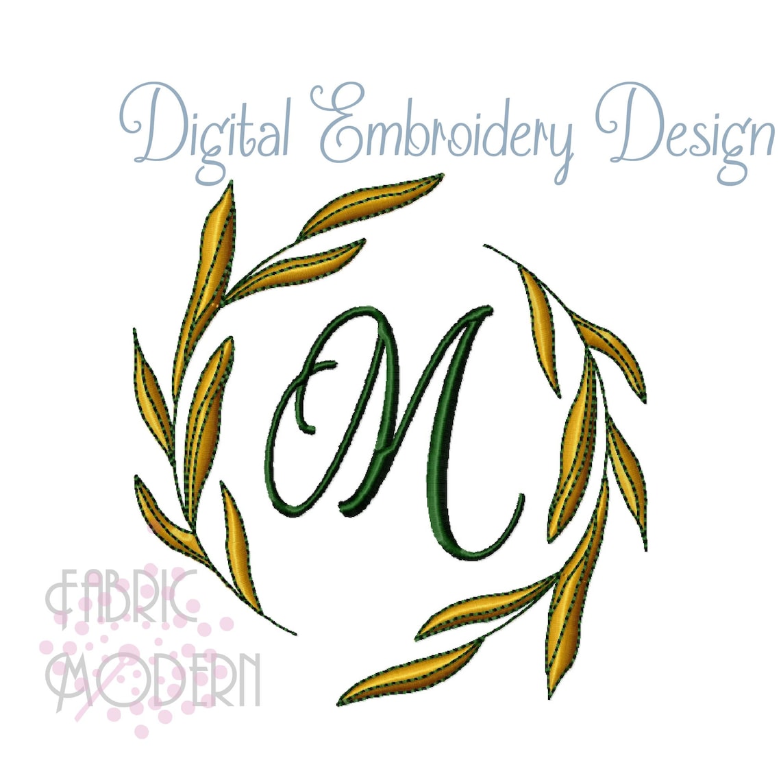 MONOGRAM WREATH Complete With Alphabet 5x7 Hoop #1079 - Etsy