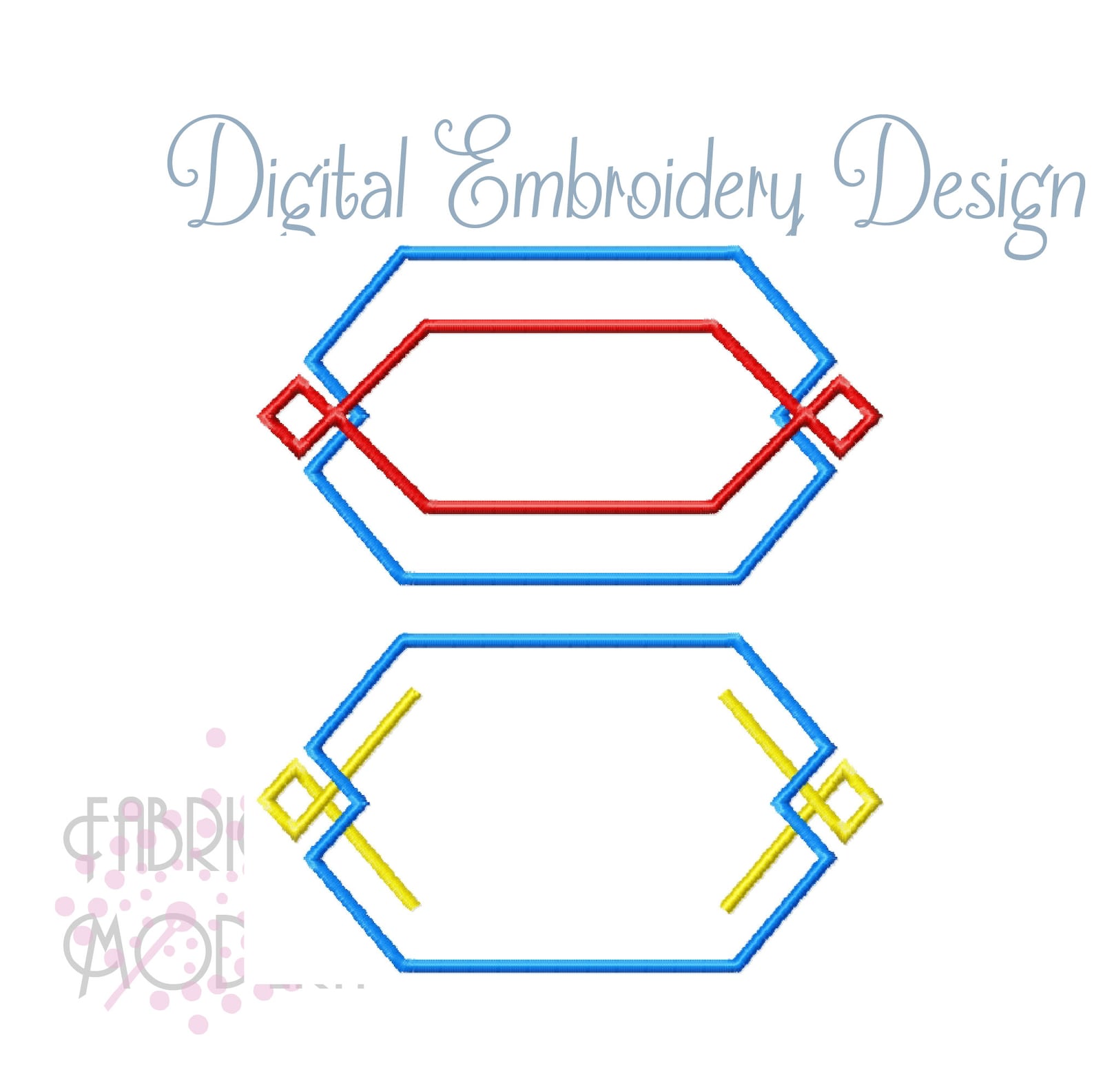 Machine Embroidery Design Modern Monogram Frames 3 to 7 Inches - Etsy