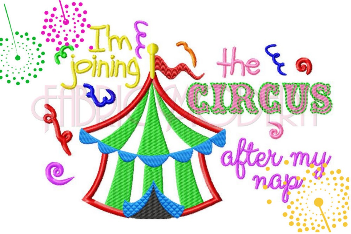 CIRCUS Machine Embroidery Design Applique' 5x7 and 6x8 Joining the ...