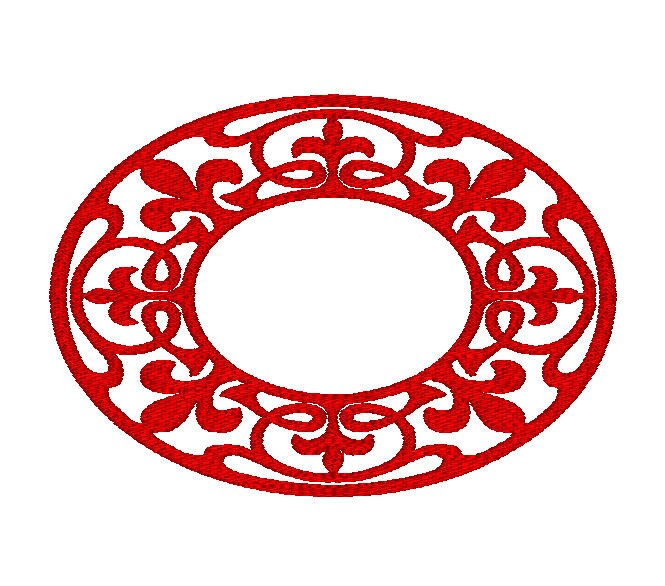 Machine Embroidery Design Monogram Round and Oval - Etsy