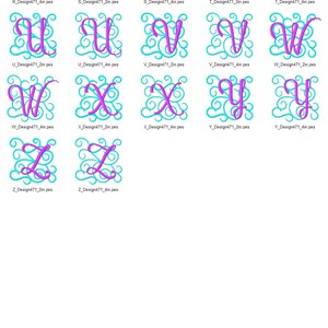 MONOGRAM FONT Embroidery Font Design,two Color Design, Two Sizes, #471 ...
