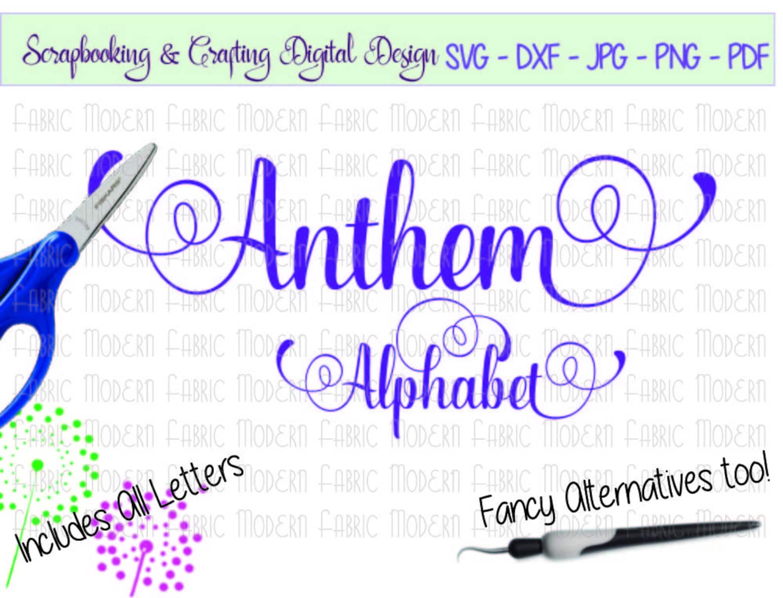 Anthem SVG Font Alphabet SVG Font Fancy Alternatives Script Font ...