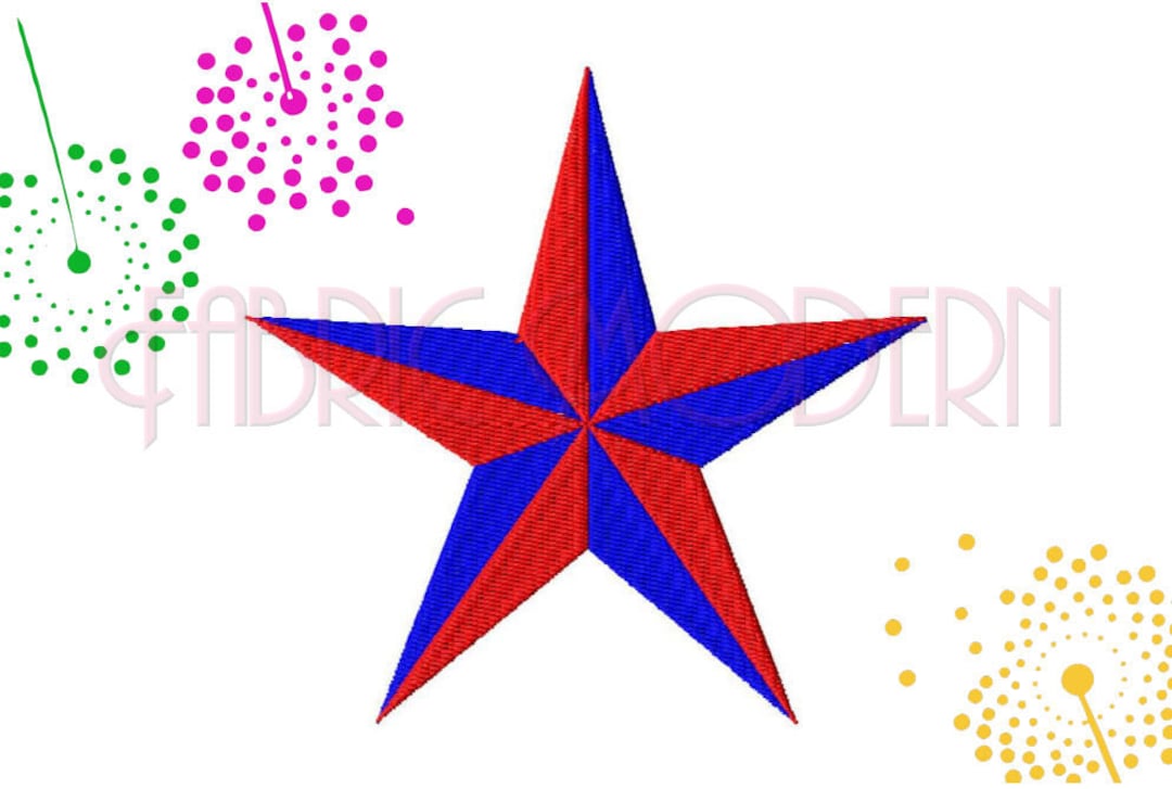 Texas Star Machine Embroidery Design: Two-color Lone Star (1-4.5 Inch ...