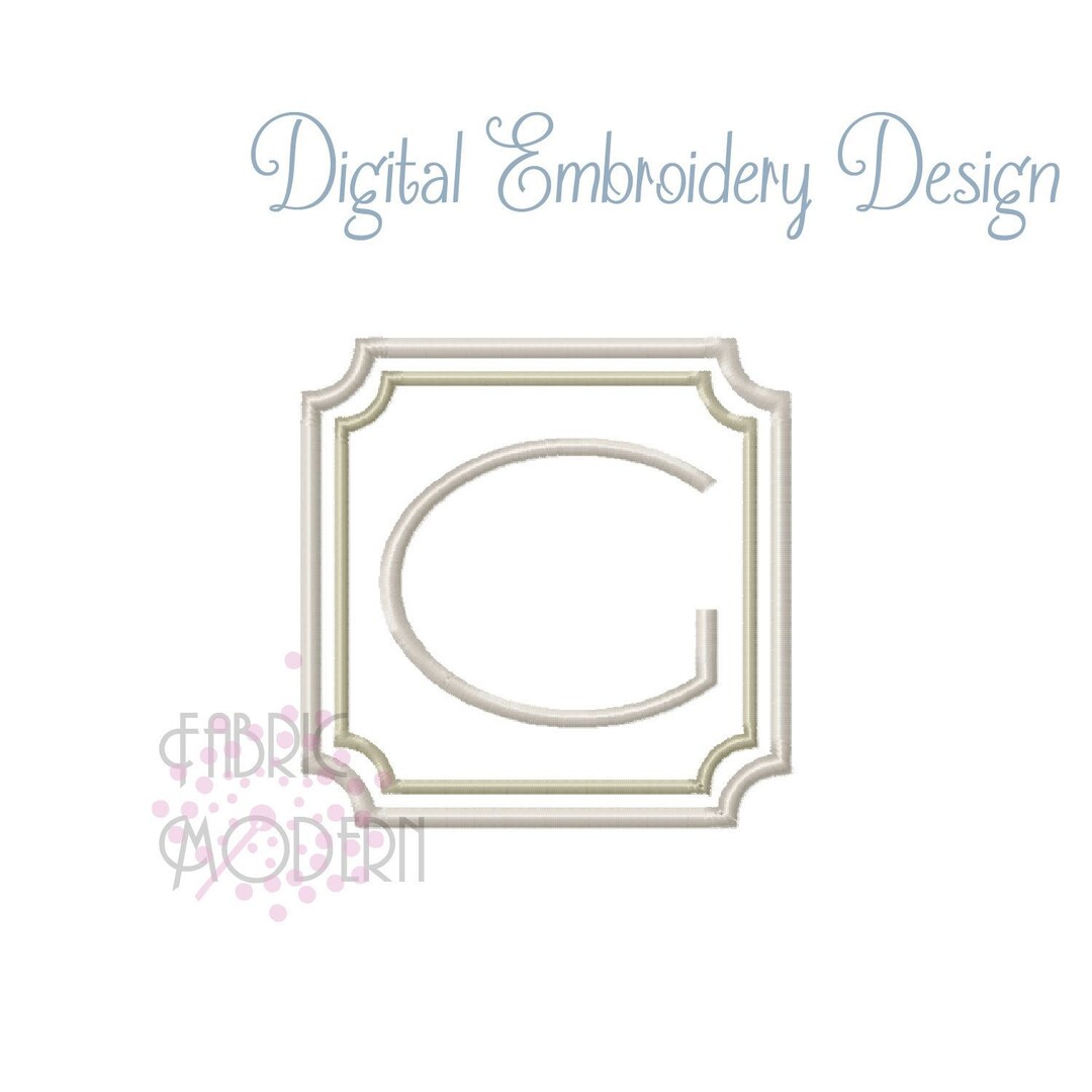 Square Monogram Frame Applique Machine Embroidery Design #1049 - Etsy