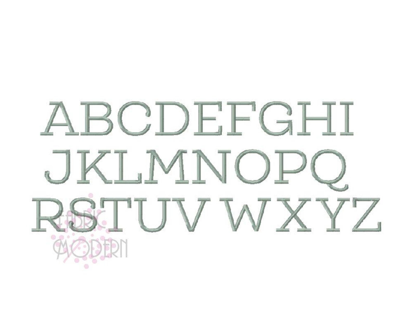 1.5 Block Modern Machine Embroidery Font Monogram | Etsy