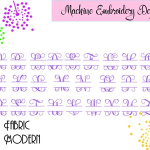 Vine Split Monogram Embroidery Font Extra Fancy Vine Monogram 6 Inch BX ...