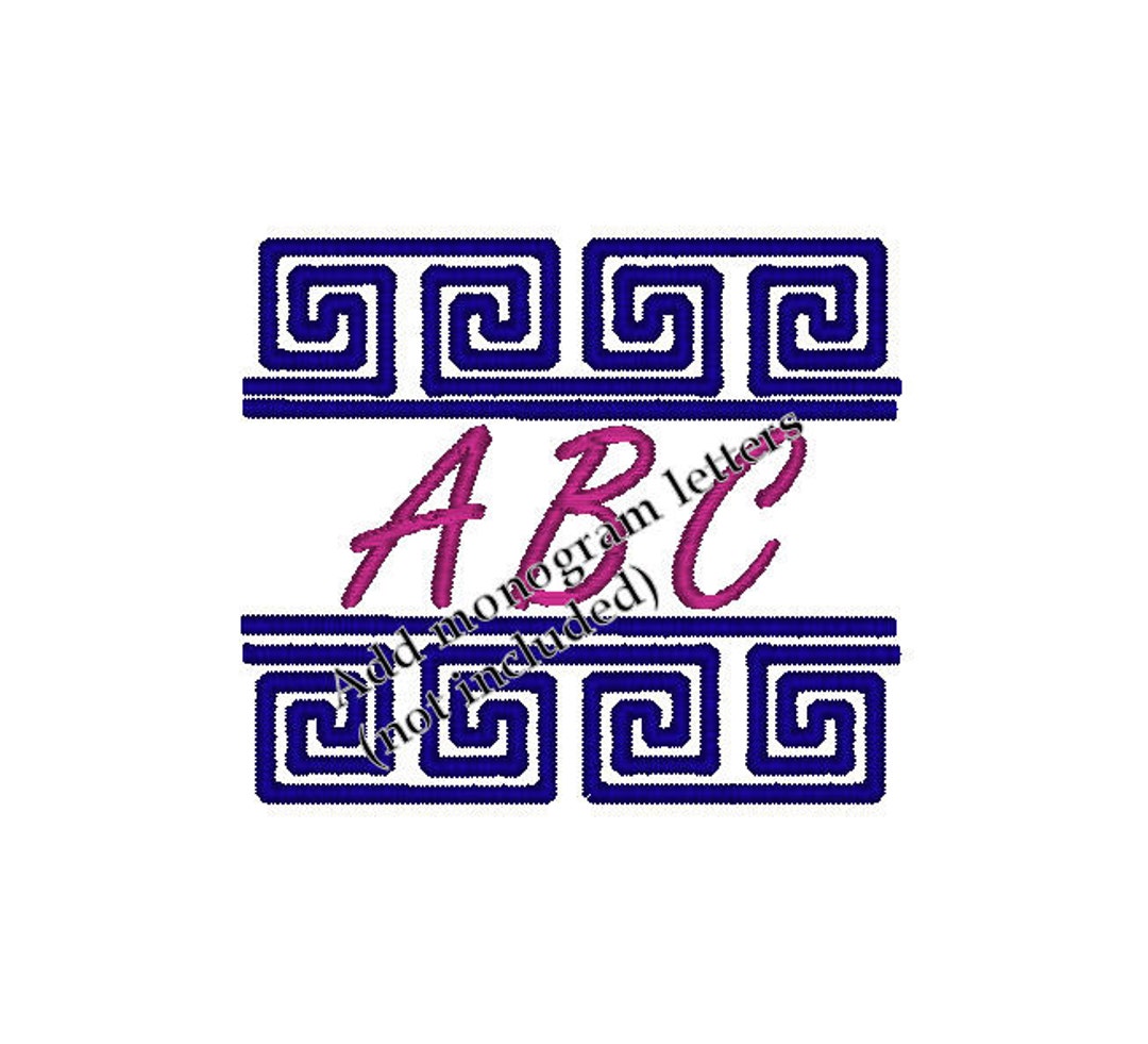 Machine Embroidery Design Greek Border Monogram Frame Five Sizes ...