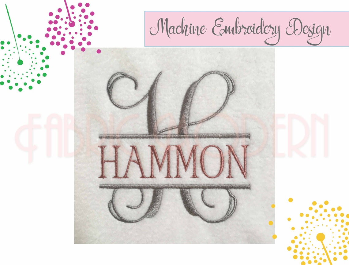 Vine Split Monogram Embroidery Font Extra Fancy Fits in 4x4 Hoop #867 ...