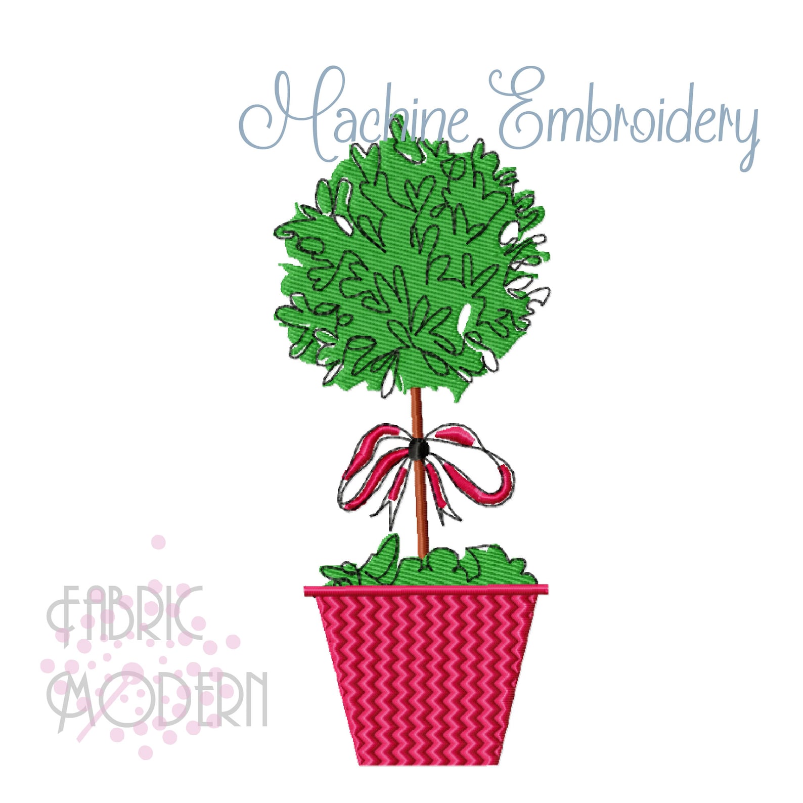 Topiary Tree in Pot Embroidery Design #1172 - Etsy