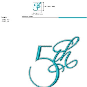 5th Fancy Script Embroidery Design for Plush Fabrics and Towels #894P ...