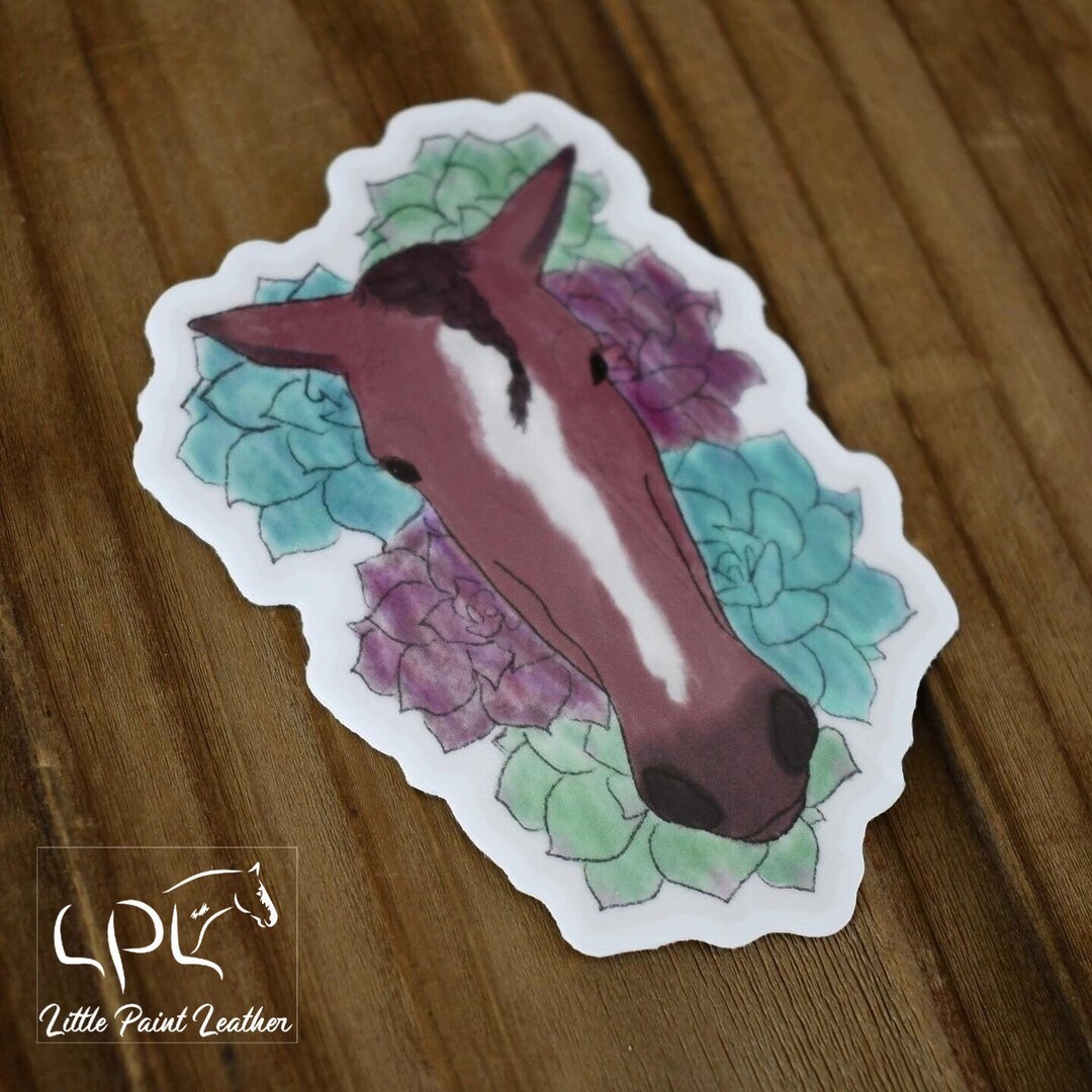 Chestnut Horse Sticker Succulents Vinyl Decal Pony Quarter Horse Farm ...