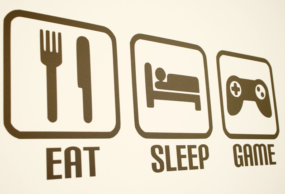 Eat Sleep Game Vinyl Wall Art Decals/stickers Various Colours - Etsy
