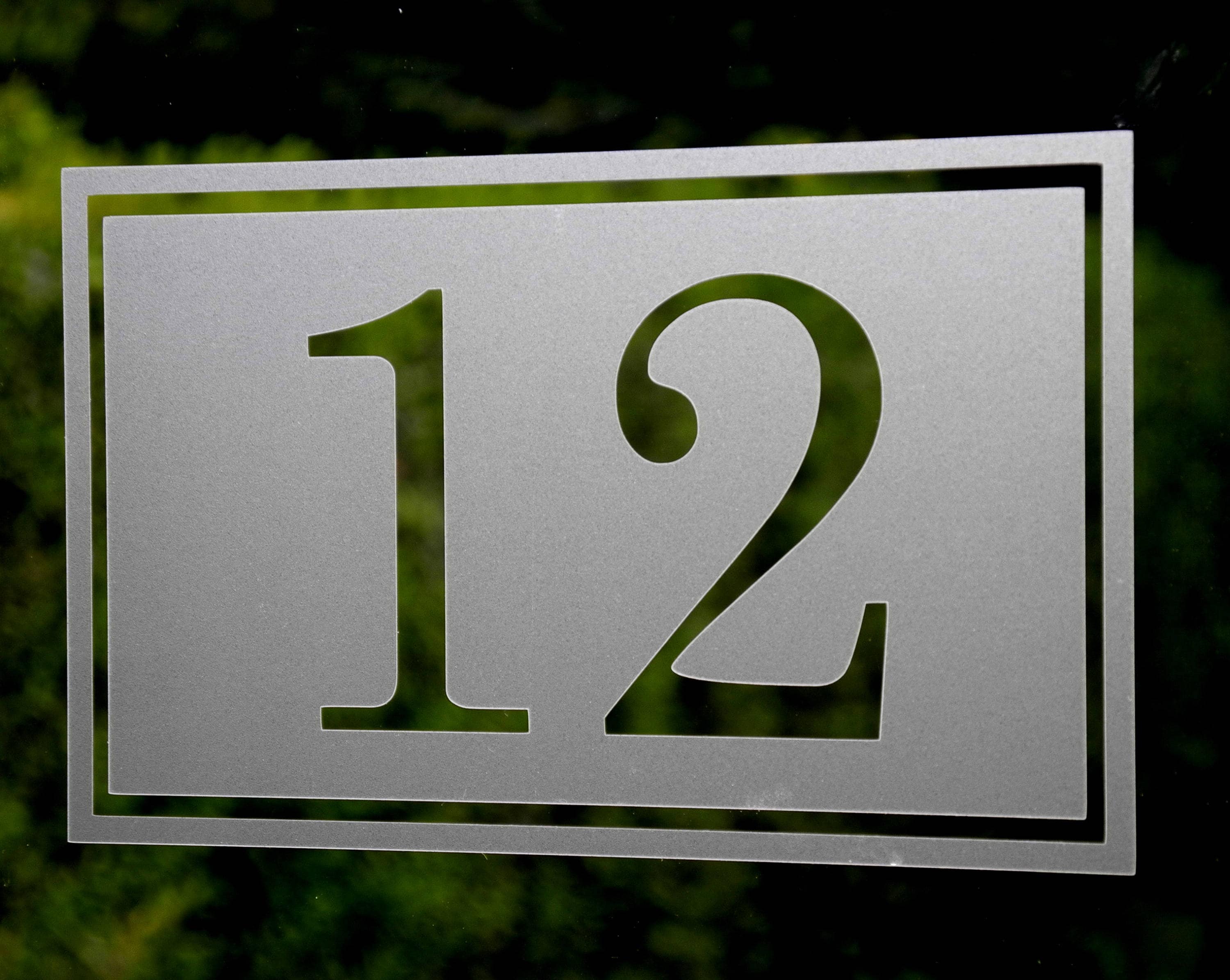 Traditional Rectangular Double Border House Number Decal - Etched Glass ...