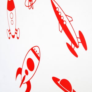 Retro Rocket Vinyl Wall Art Decals/stickers - Various Colours - Etsy UK