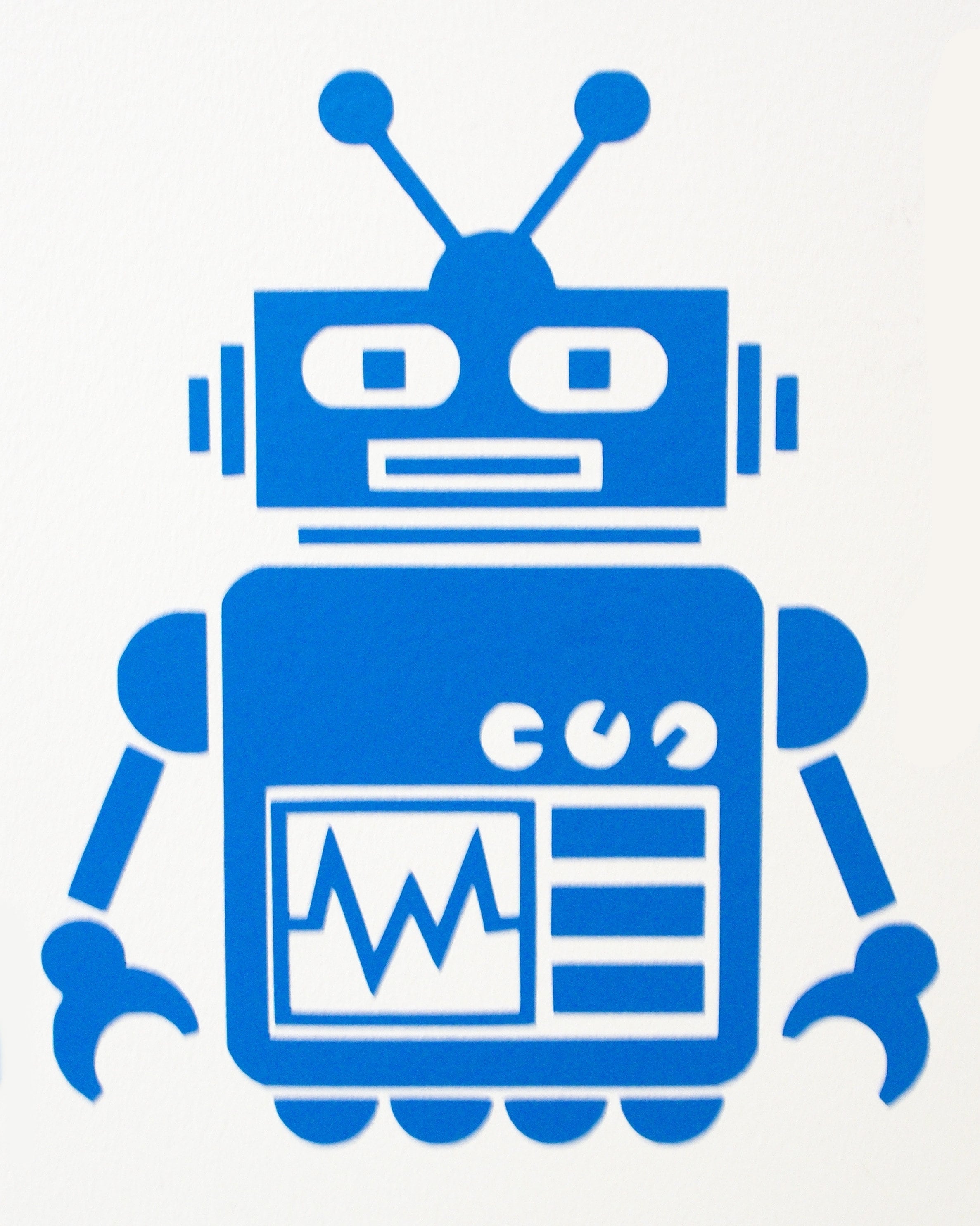 Cool Retro Robot Vinyl Wall Art Decals/stickers - Various Colours - Etsy UK