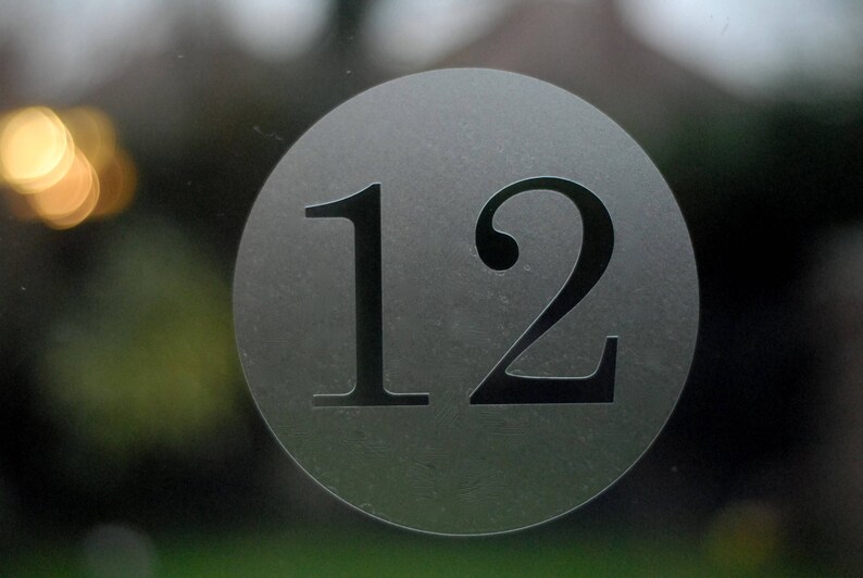 Traditional Round House Number Decal - Etched Glass Style - Various ...