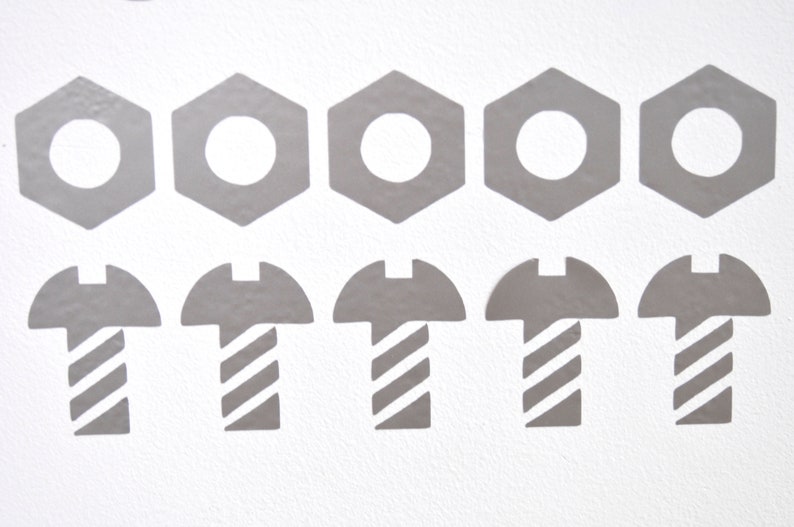 Tools Nuts and Bolts Vinyl Wall Art Decals/stickers Various | Etsy